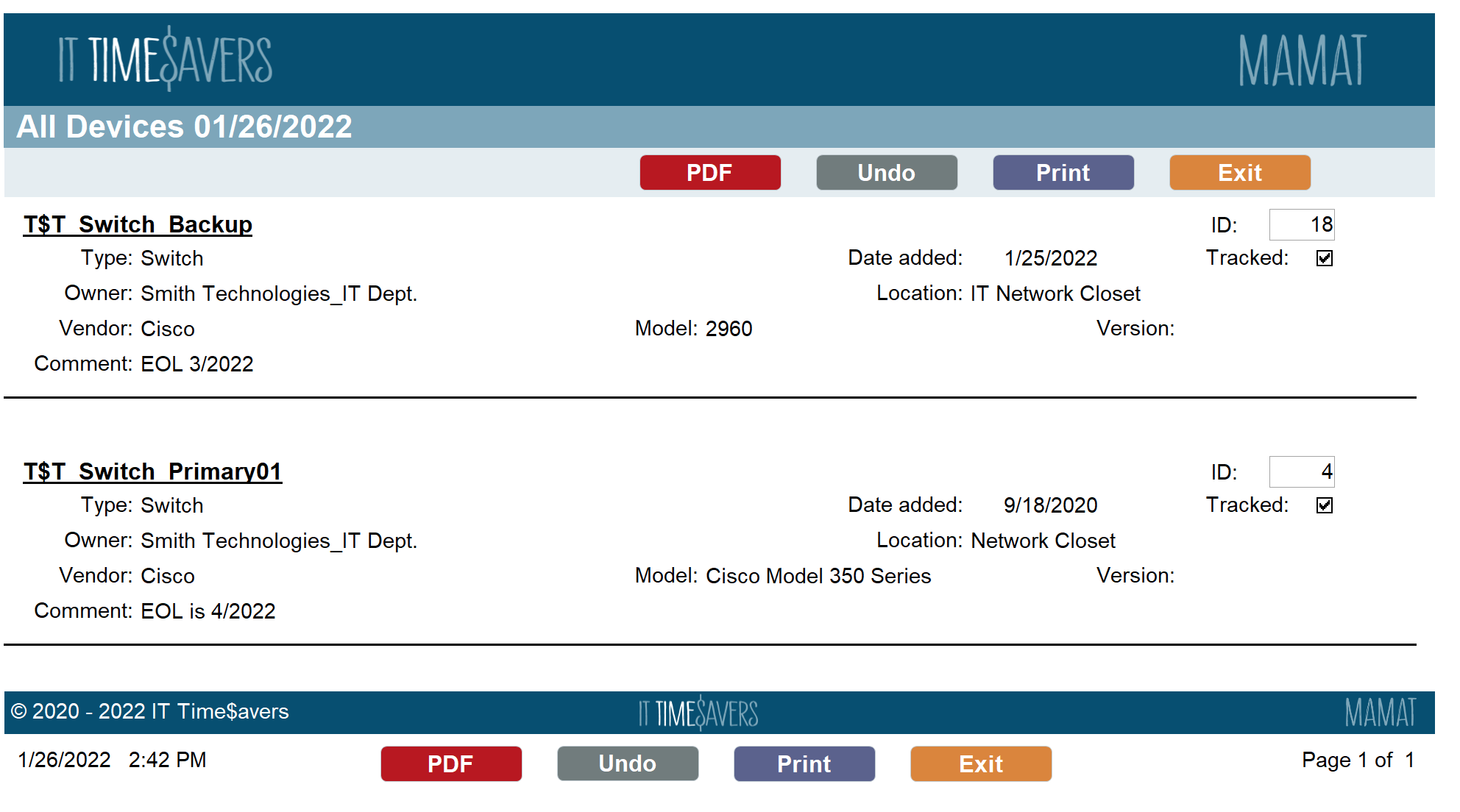 Usr_Switches_EOL - IT Time Savers
